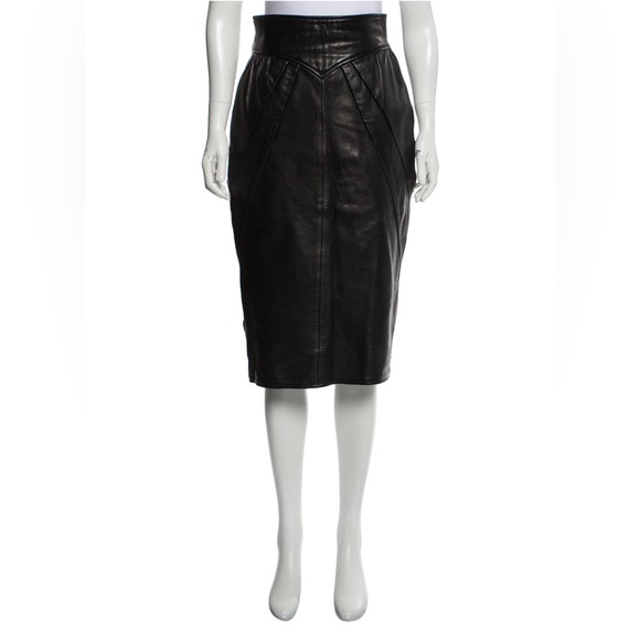 Fendi | Skirts | Fendi Calf Leather Corset Waist Band Midi Skirt Pencil ...
